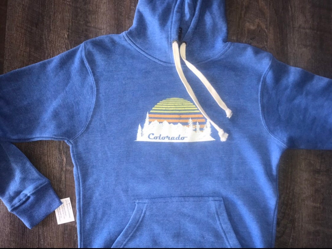 Colorado Hoodie Super Soft Heather Blue Mountain Hoodie - Etsy