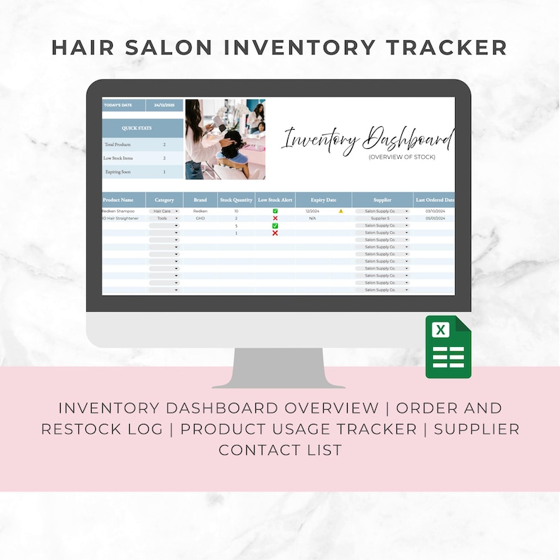 Hair Salon Inventory Tracker | Google Sheets System (digital Download ...