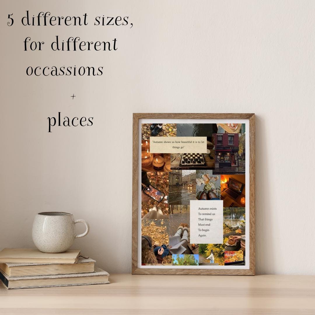 5 Sizes- Aesthetic Fall Vision Board | Digital Printable Planner ...