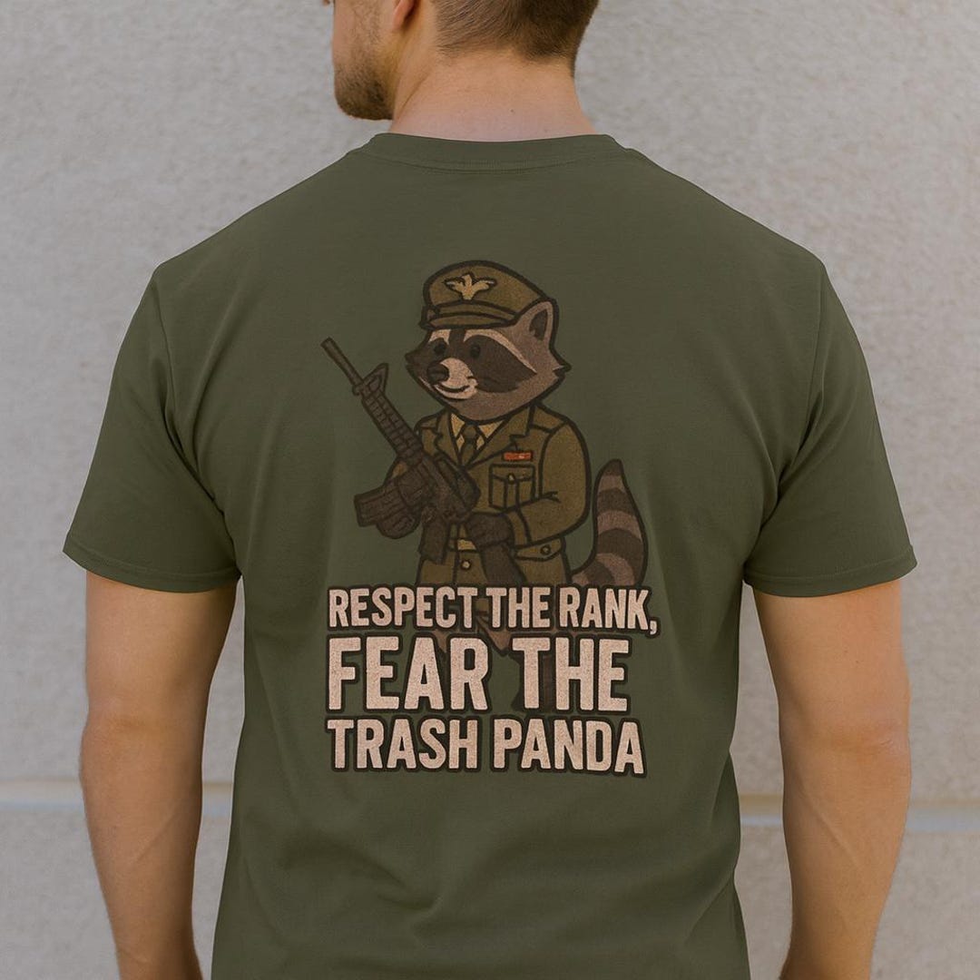 Military Raccoon Snarky Sarcastic Enlisted Inside Joke T-shirt for Guys ...