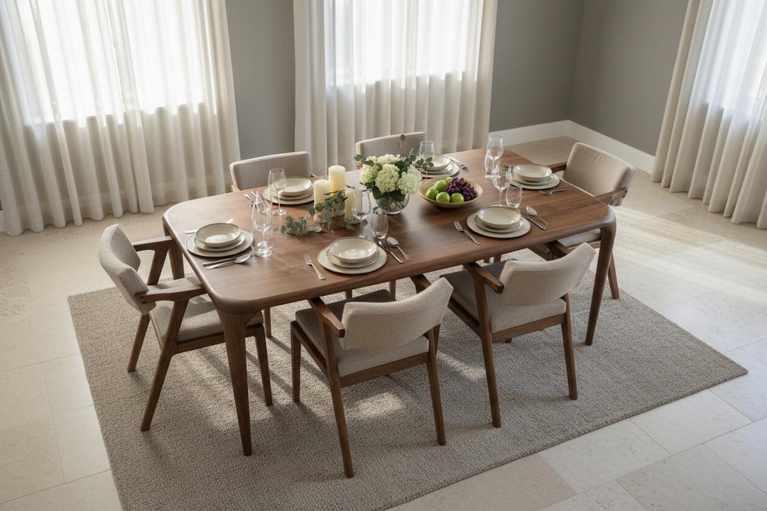 Handmade Solid Walnut Dining Table, Natural Wood Kitchen Table - Etsy