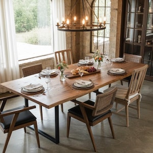 Handmade Walnut Dining Table, Solid Wood Kitchen Table - Etsy