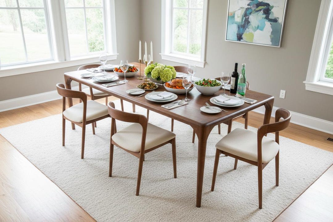 Handmade Solid Walnut Dining Table, Natural Wood Kitchen Table - Etsy