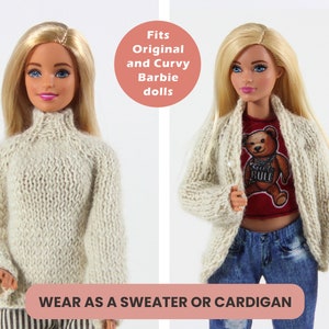 Barbie Knitting Pattern, Barbie Sweater Pattern, Barbie Cardigan ...