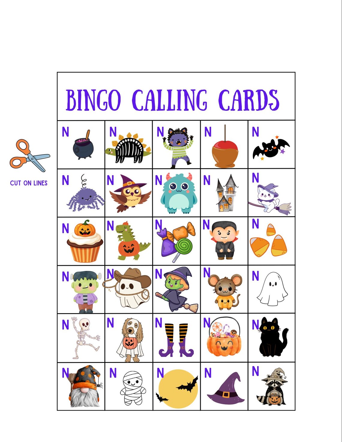 Halloween Bingo Printable for Kids – 12 Spooky Bingo Cards & 5 Calling ...