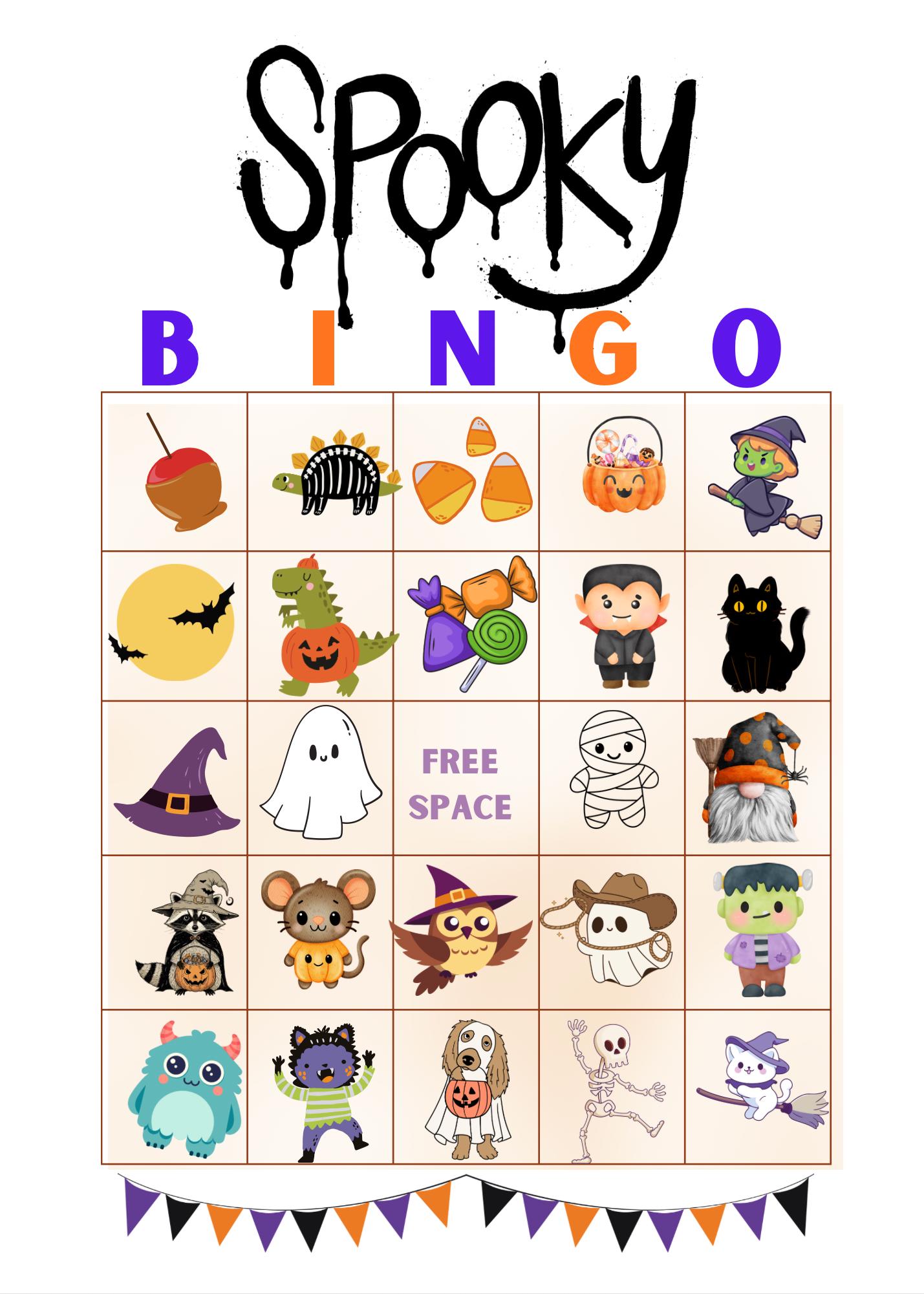 Halloween Bingo Printable for Kids – 12 Spooky Bingo Cards & 5 Calling ...