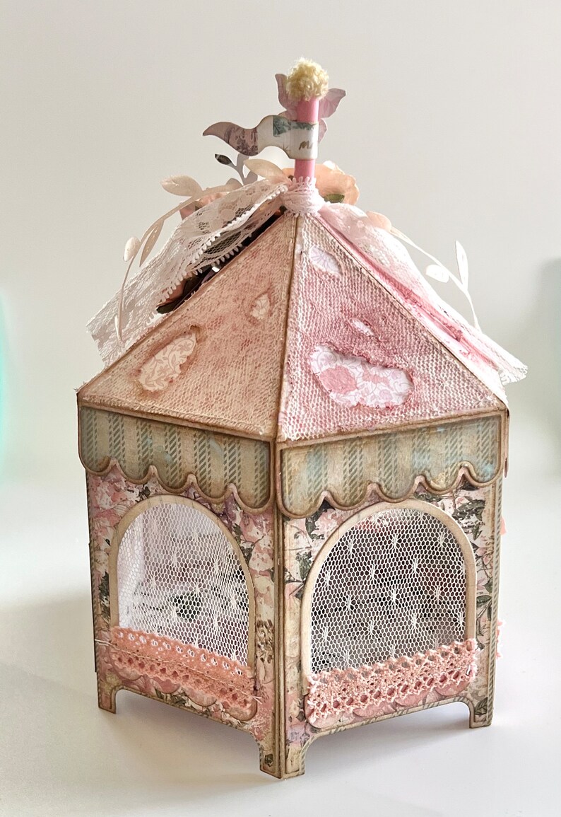 3D Vintage Victorian Carousel Gift Box Handmade Gift Box Vintage Floral ...