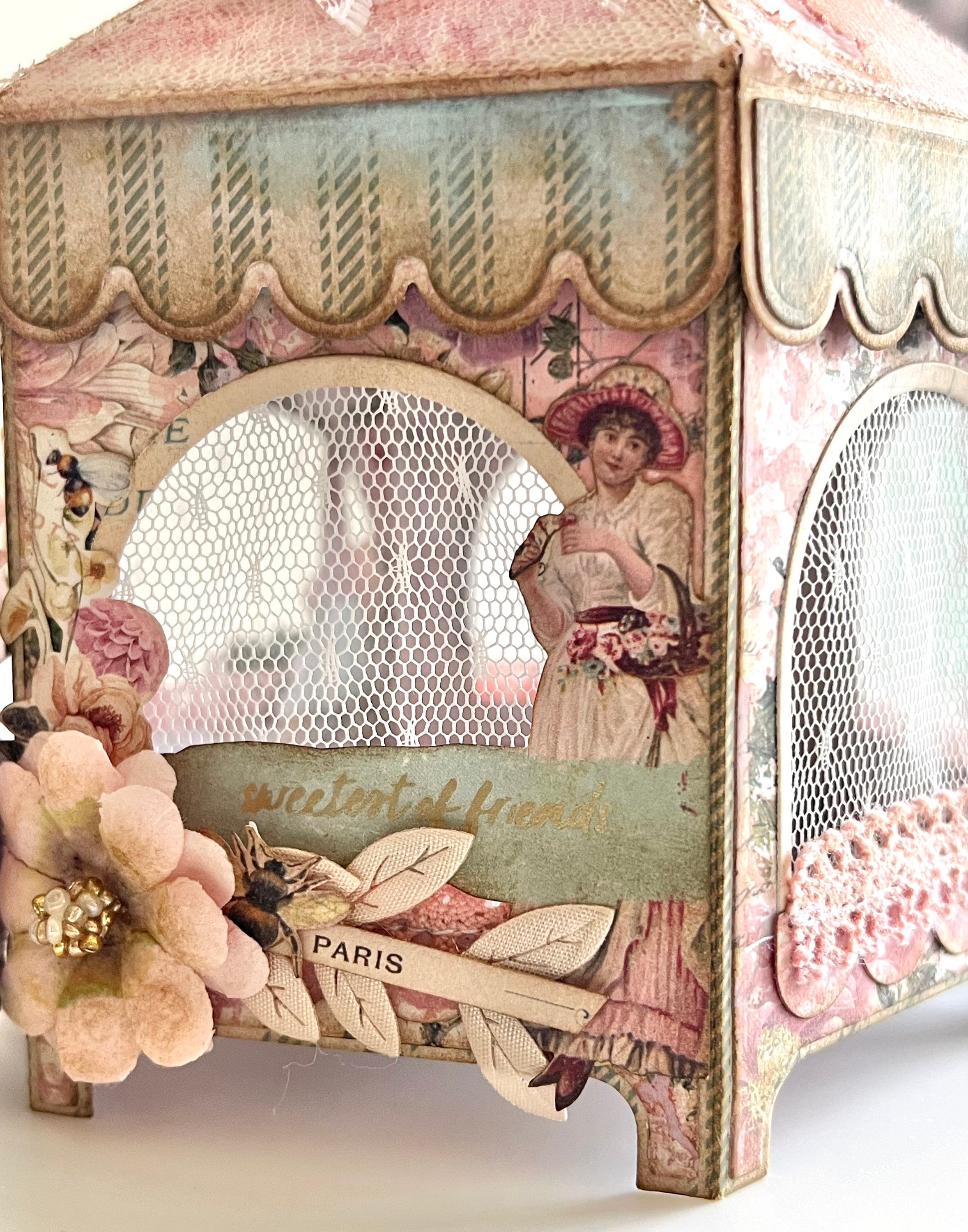 3D Vintage Victorian Carousel Gift Box Handmade Gift Box Vintage Floral ...