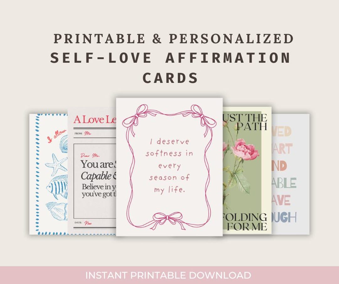 Self-love & Confidence Affirmation Cards | 40 Elegant Printable Cards ...