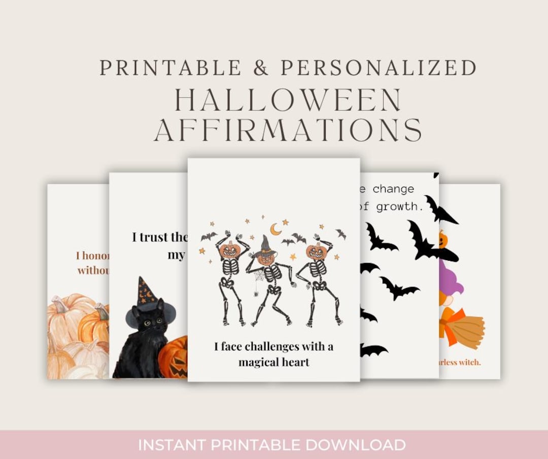 Halloween Affirmation Cards: Positive Quotes (digital Download) - Etsy