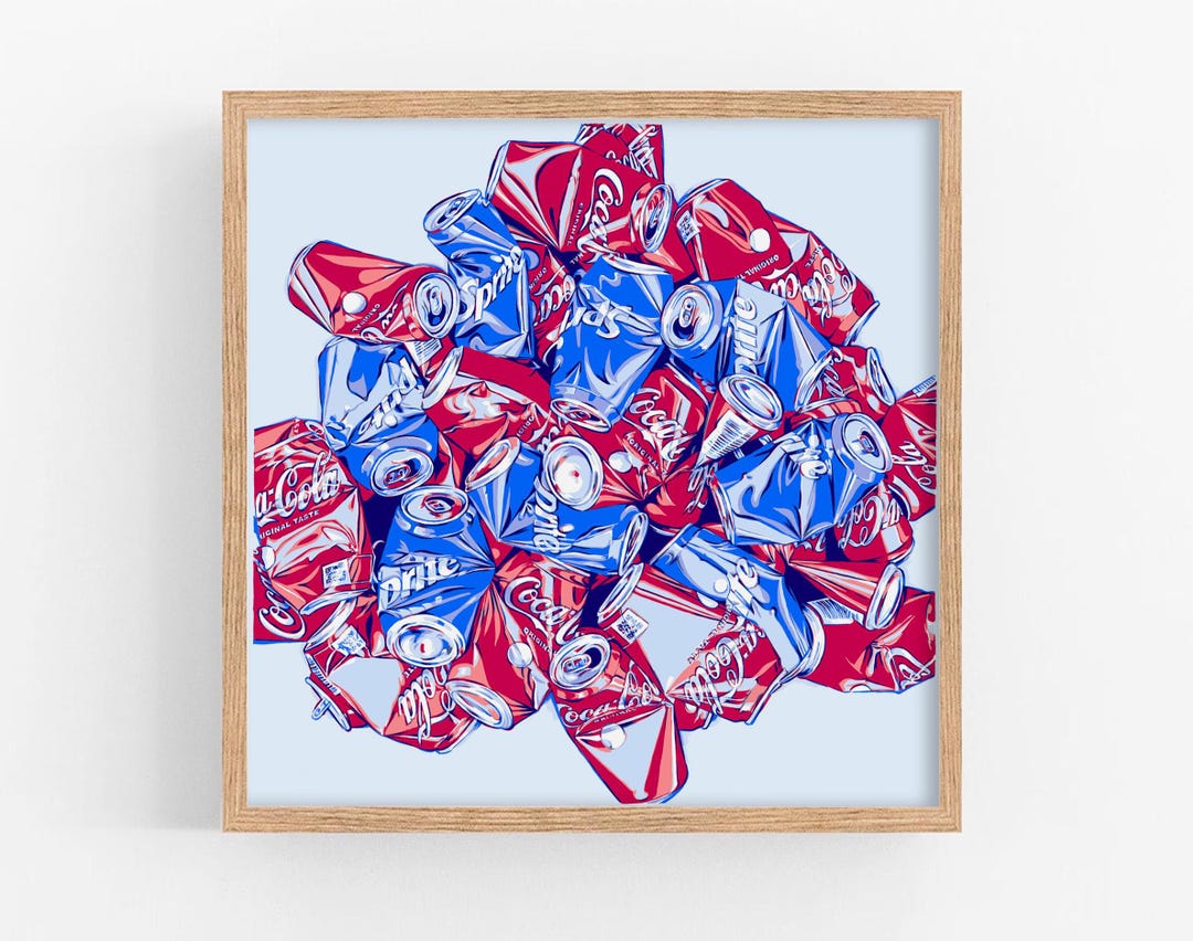 Crushed Can Art Print Drink Wall Art Kitchen Poster Soda Artwork Modern ...