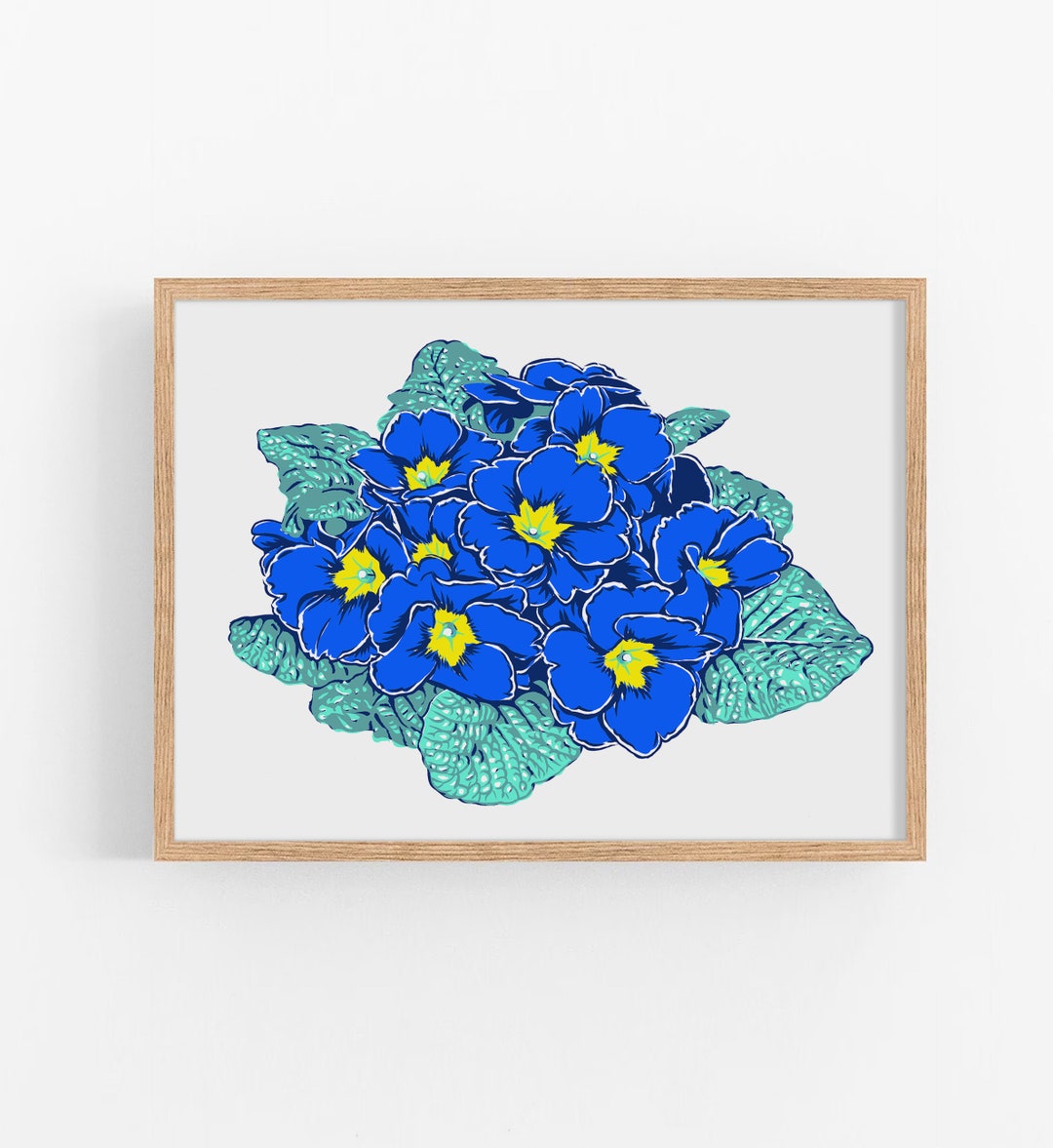 African Violet Art Print Blue Floral Wall Art Botanical Poster Indoor ...
