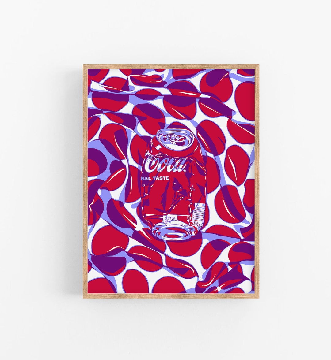 Geometric Art Print Op Art Wall Art Coca-cola Poster Red Abstract ...