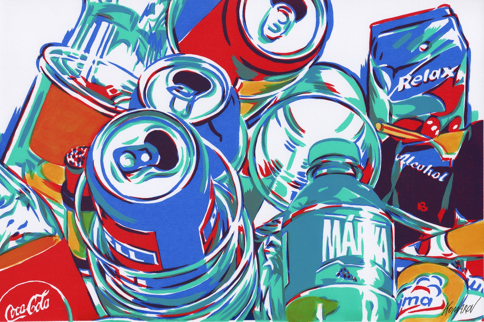 Drink Painting Kitchen Original Art Food Wall Art Urban - Etsy