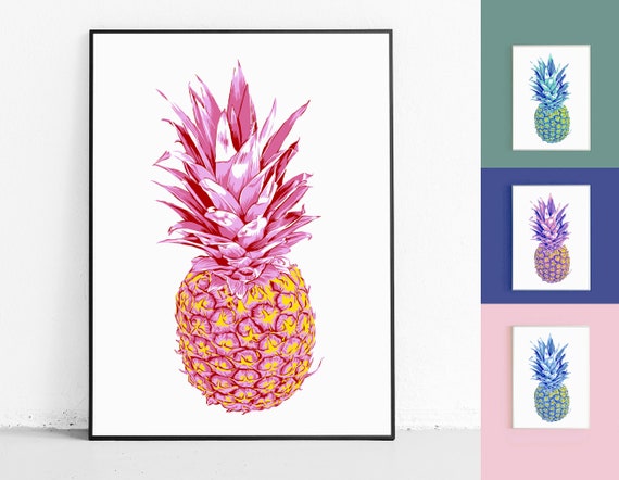 Pineapple Kitchen Poster Print Fruit Wall Art Foodie Gift - Etsy