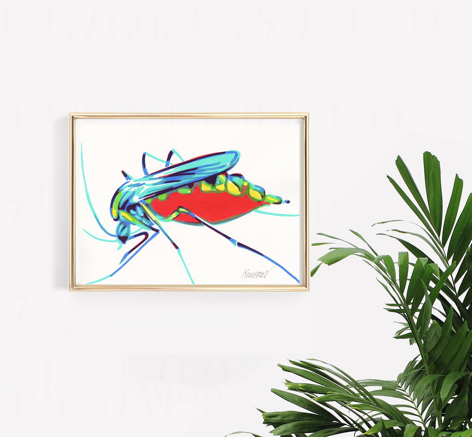 Mosquito Painting Insect Original Art Animal Wall Art - Etsy