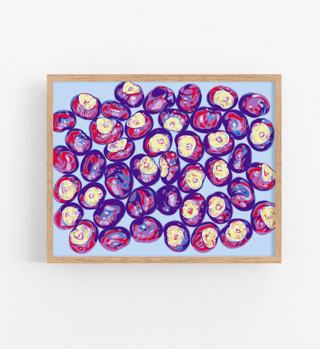 Chestnut Art Print Botanical Wall Art Nature Artwork Blue Pink Poster ...