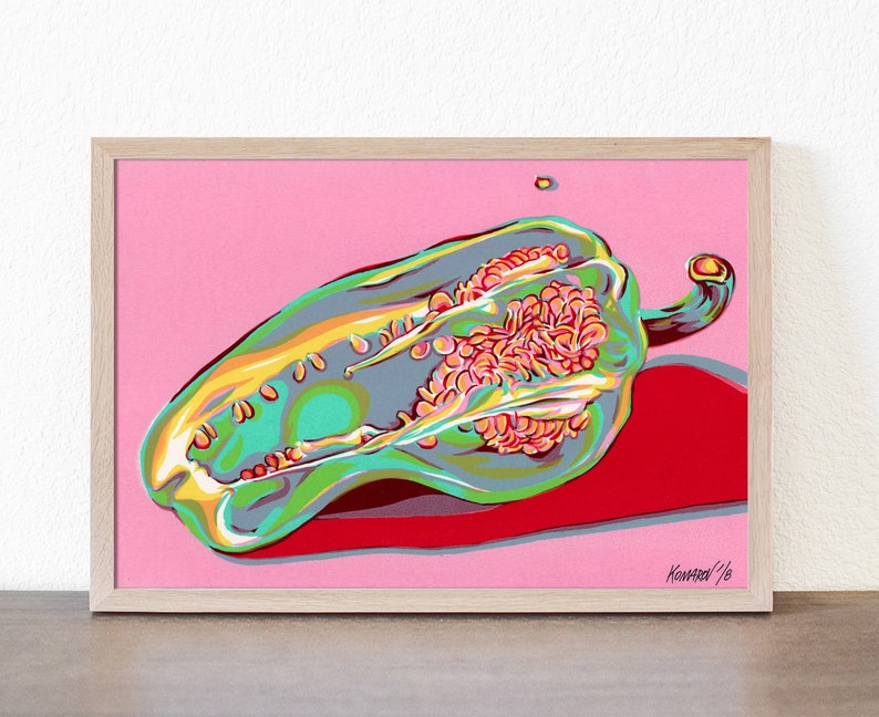 Paprika Painting Kitchen Original Art Food Artwork Pop Art | Etsy