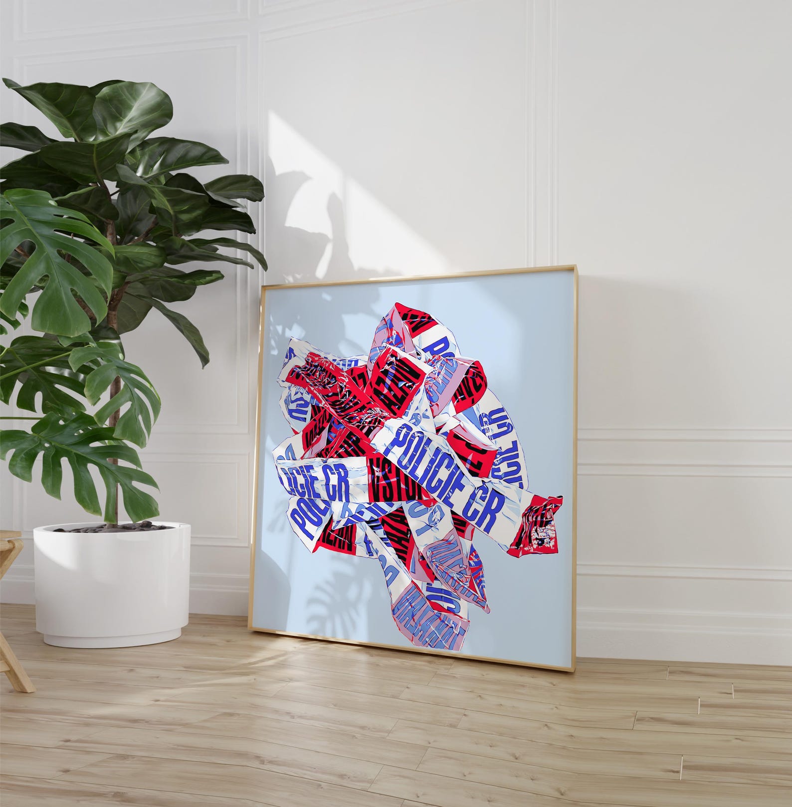 Police Tape Pop Art Print, Red & Blue Barricade Poster - Etsy