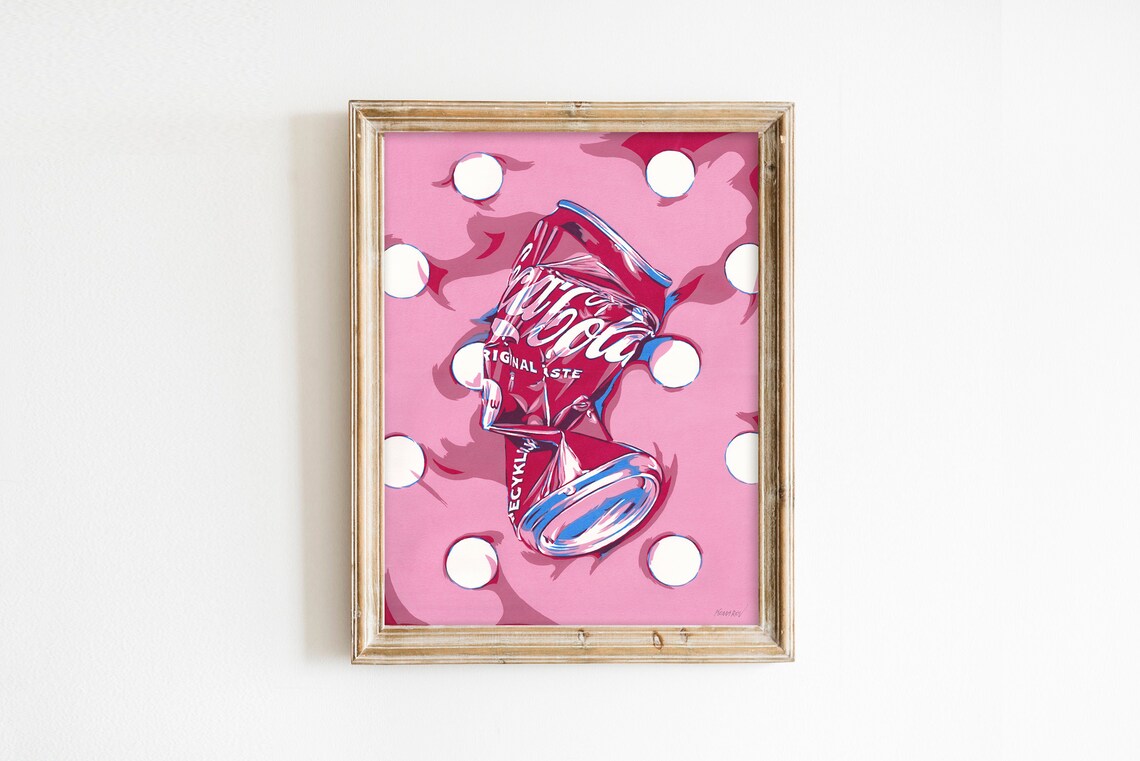 Cola Can Painting Pop Art Original Art Crushed Soda Can Wall - Etsy
