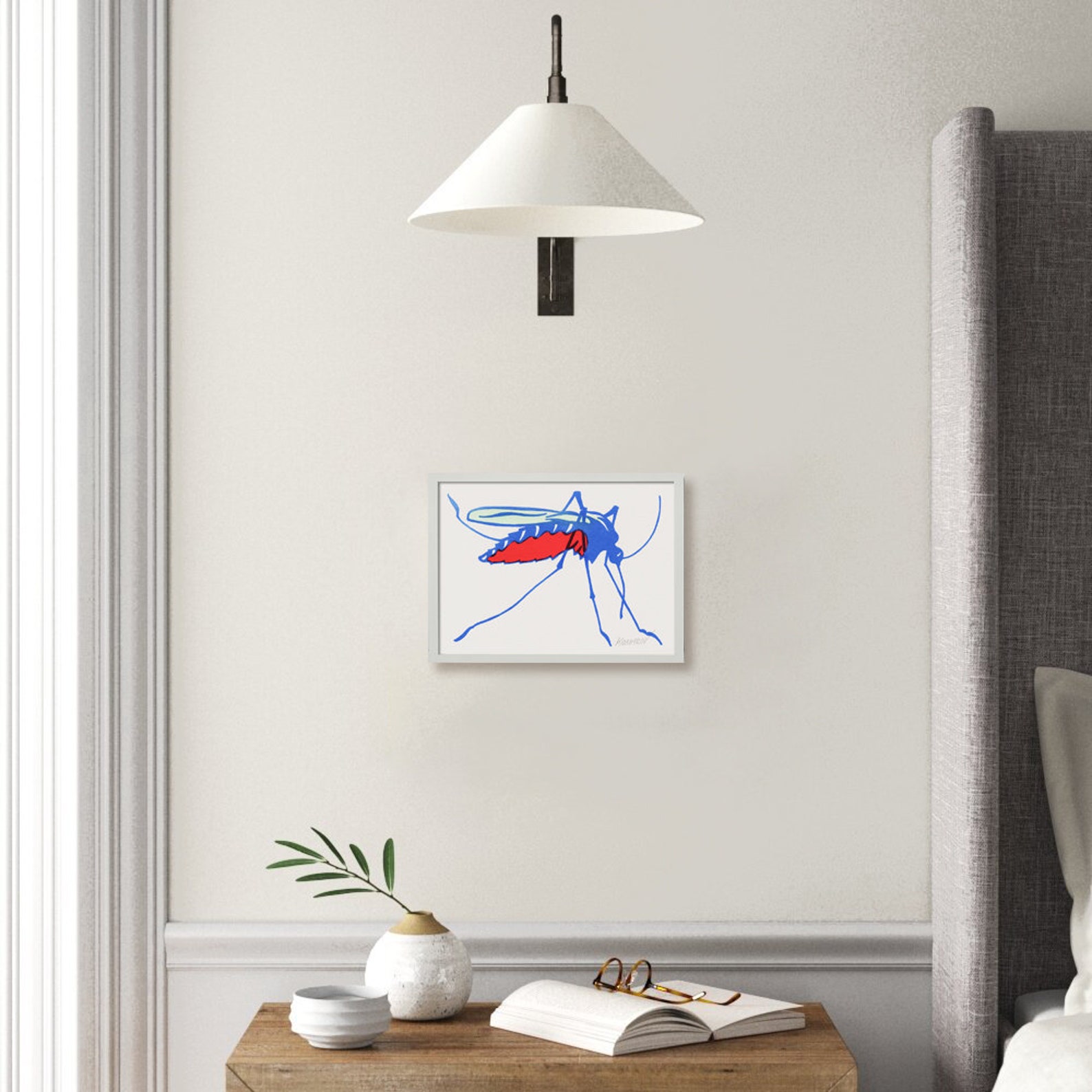 Mosquito Painting Insect Original Art Animal Wall Art | Etsy