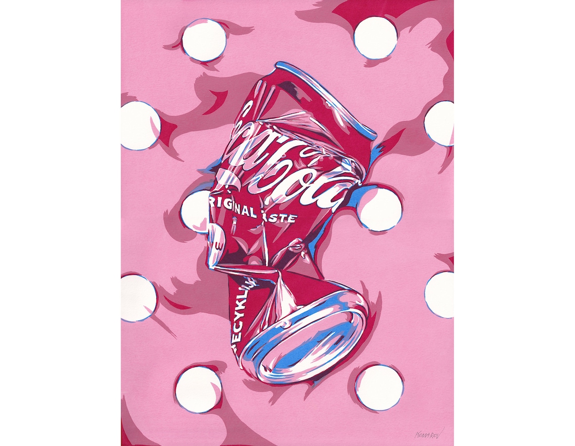 Cola Can Painting Pop Art Original Art Crushed Soda Can Wall - Etsy