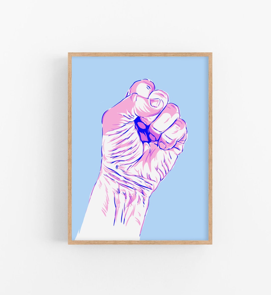 Hand Gesture Art Print Pop Art Wall Art Human Fist Poster Fingers ...