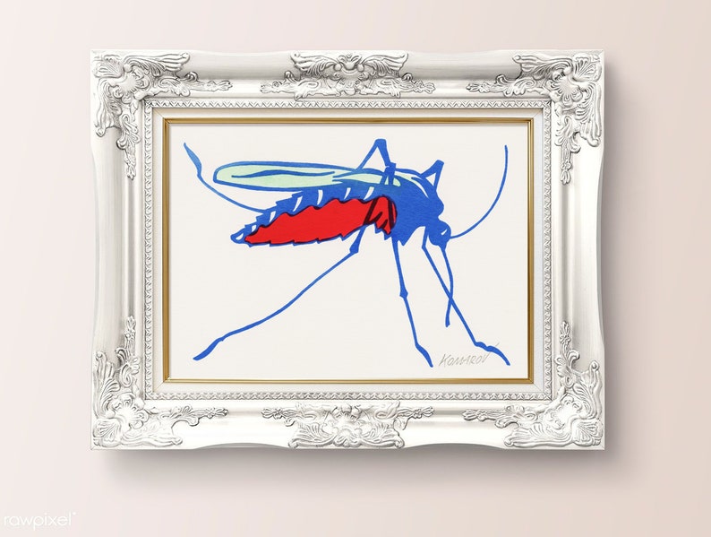 Mosquito Painting Insect Original Art Animal Wall Art - Etsy