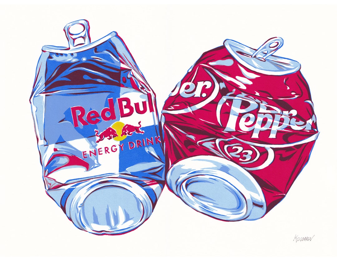 Pop Art Painting Crushed Cans Original Art Drink Wall Art Kitchen ...