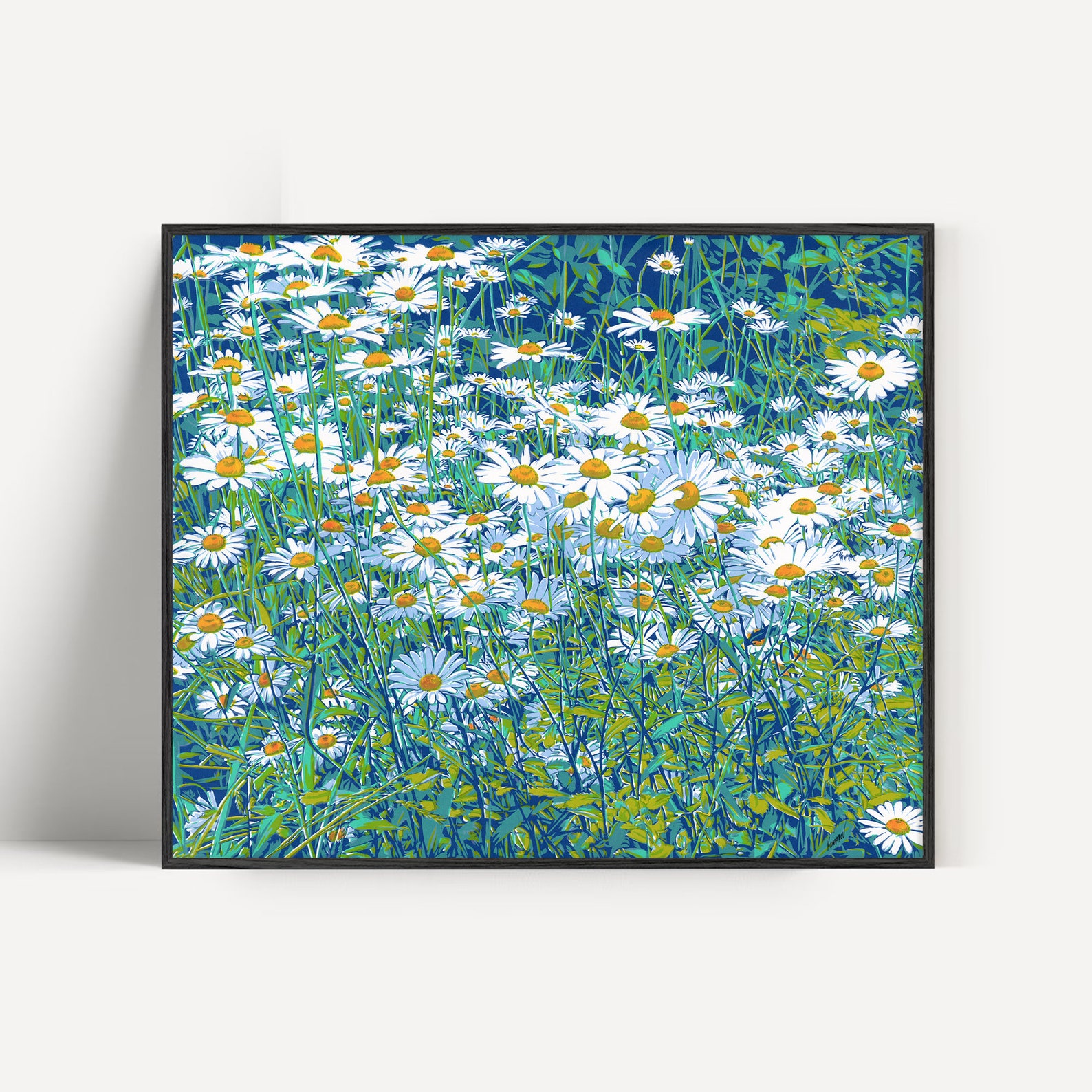 Daisy Painting Floral Original Art April Birth Flower Art | Etsy