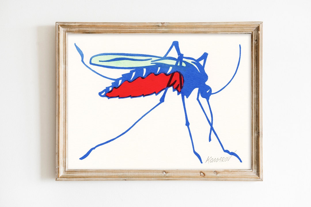 Mosquito Painting Insect Original Art Animal Wall Art - Etsy