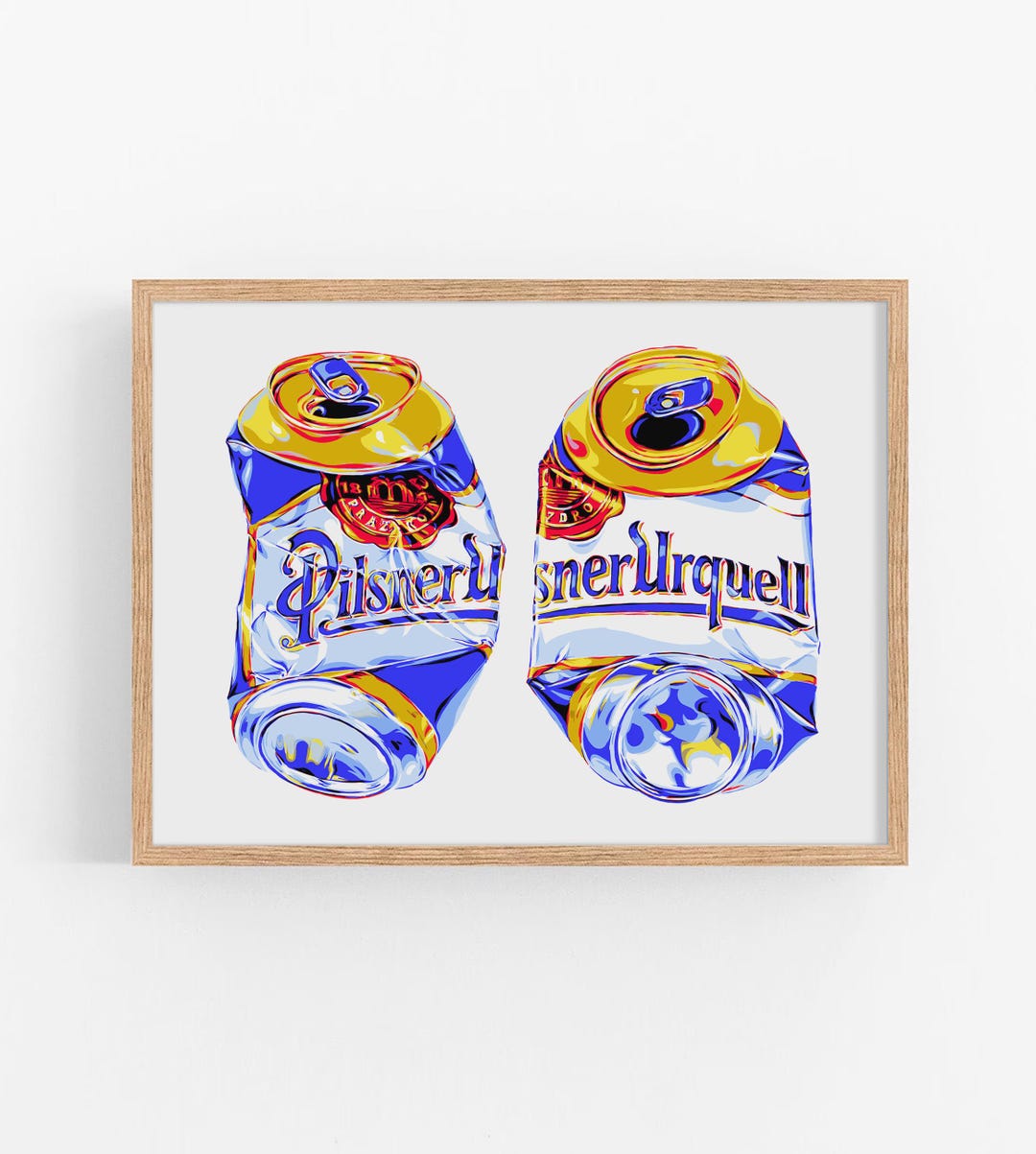 Beer Can Art Print Drink Wall Art Bar Cart Artwork Pilsner Urquell Beer ...