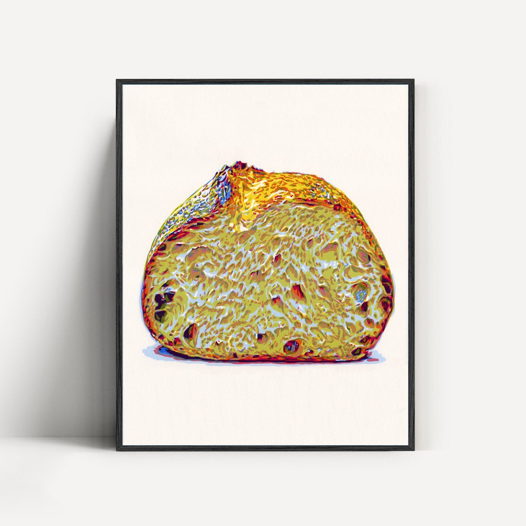 Bread Art Print Kitchen Wall Art Food Artwork Bakery Decor - Etsy