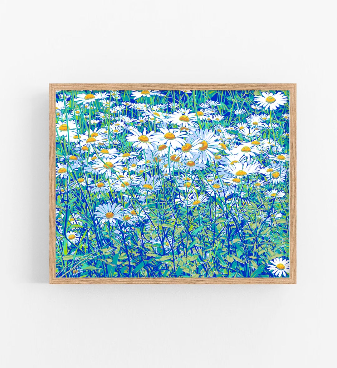 Daisy Art Print | Floral Botanical Poster, Modern Wall Decor - Etsy