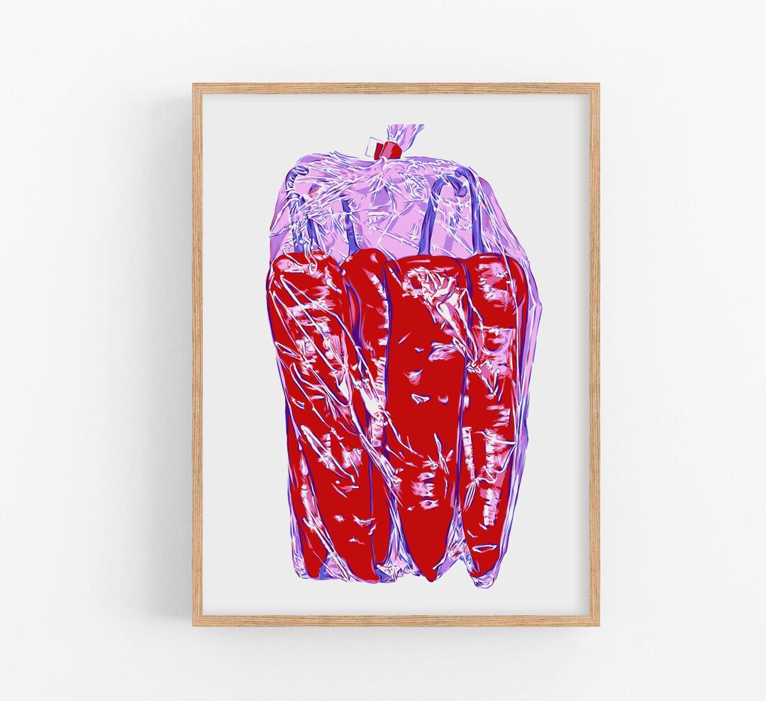 Red Paprika Art Print, Colorful Kitchen Wall Decor - Etsy
