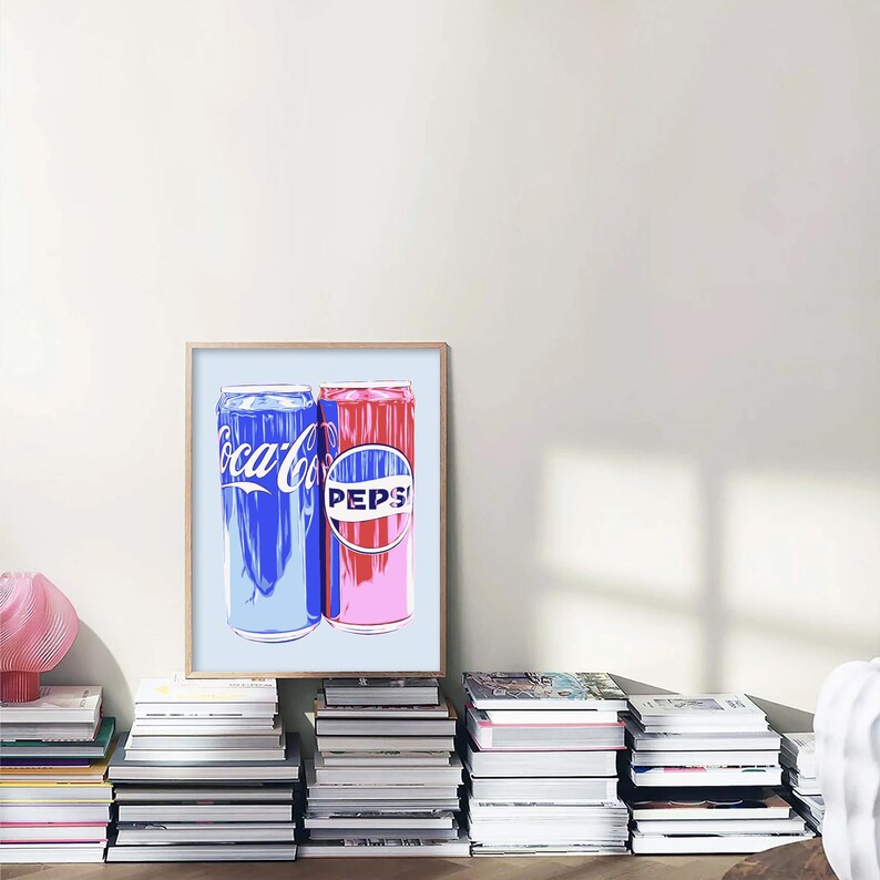 Coca-cola & Pepsi Can Art Print, Colorful Pop Art Poster - Etsy