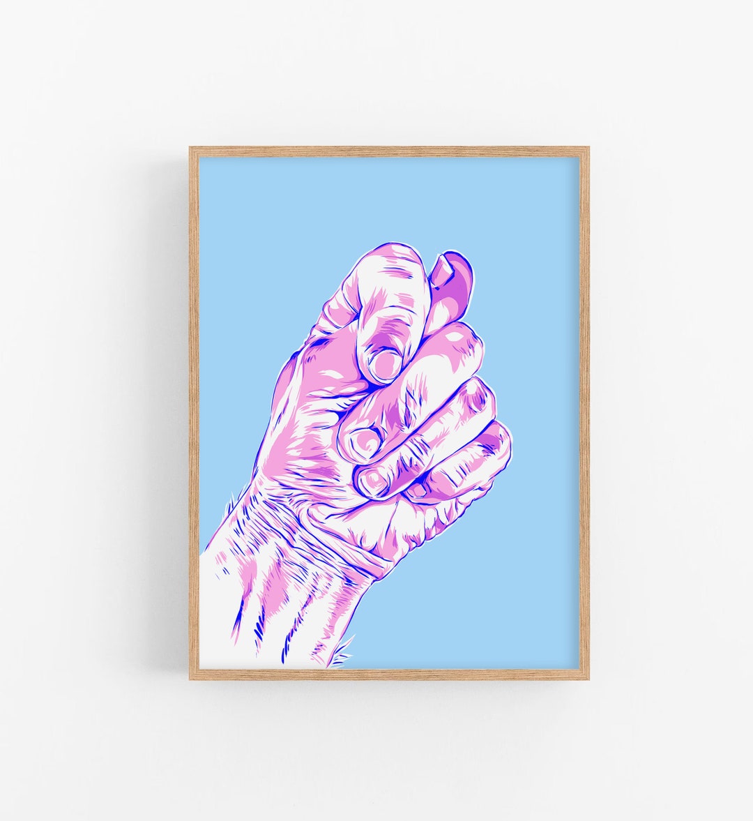 Hand Gesture Art Print Pop Art Wall Art Human Poster Fingers Artwork ...