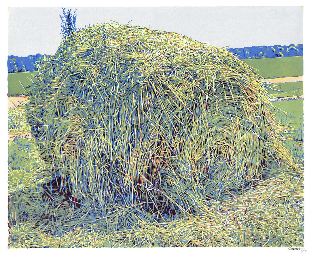 Haystack Painting Tuscany Original Art Landscape Wall Art Italy Farm ...