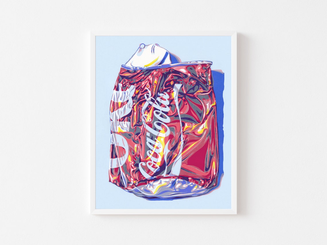 Cola Can Art Print Original Kitchen Wall Art Drink Artwork - Etsy
