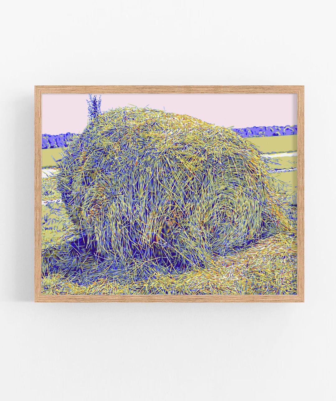 Haystack Art Print Landscape Wall Art Farm Poster Summer Countryside ...