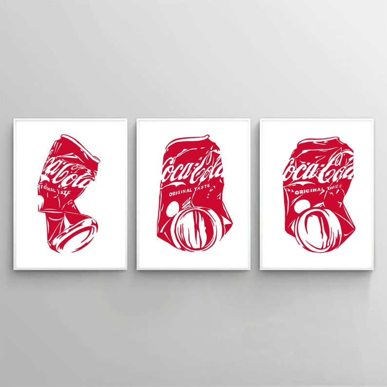 Coca Cola Art Print Coke Poster Drink Wall Art Red Kitchen - Etsy
