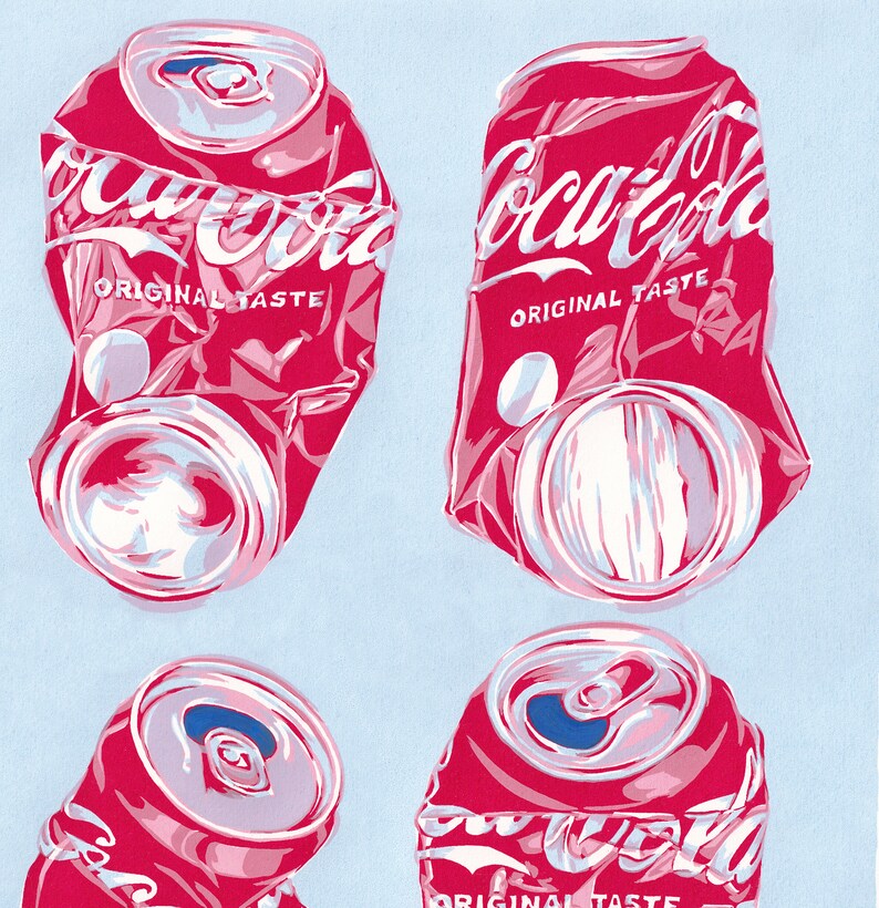 crushed-coca-cola-can-painting-pop-art-original-art-drink-wall-etsy