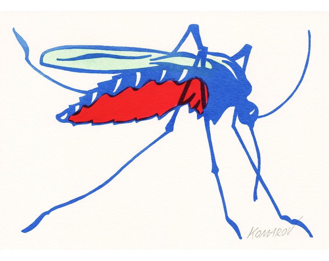Mosquito Painting Insect Original Art Animal Wall Art Entomology ...