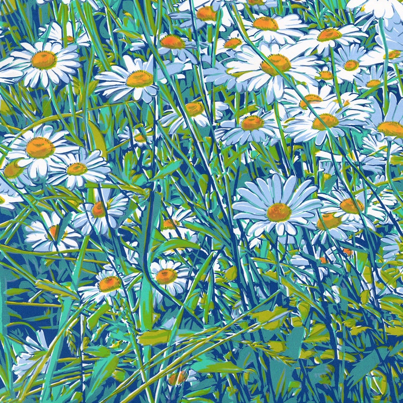 Daisy Painting Floral Original Art April Birth Flower Art | Etsy