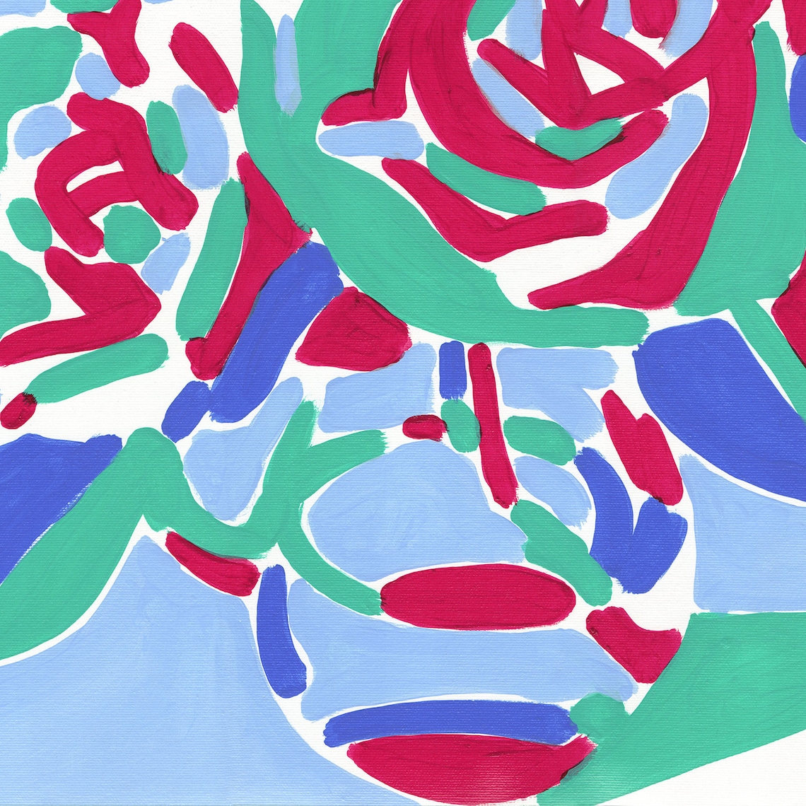 Rose Painting June Birth Flower Original Art Floral Wall Art | Etsy