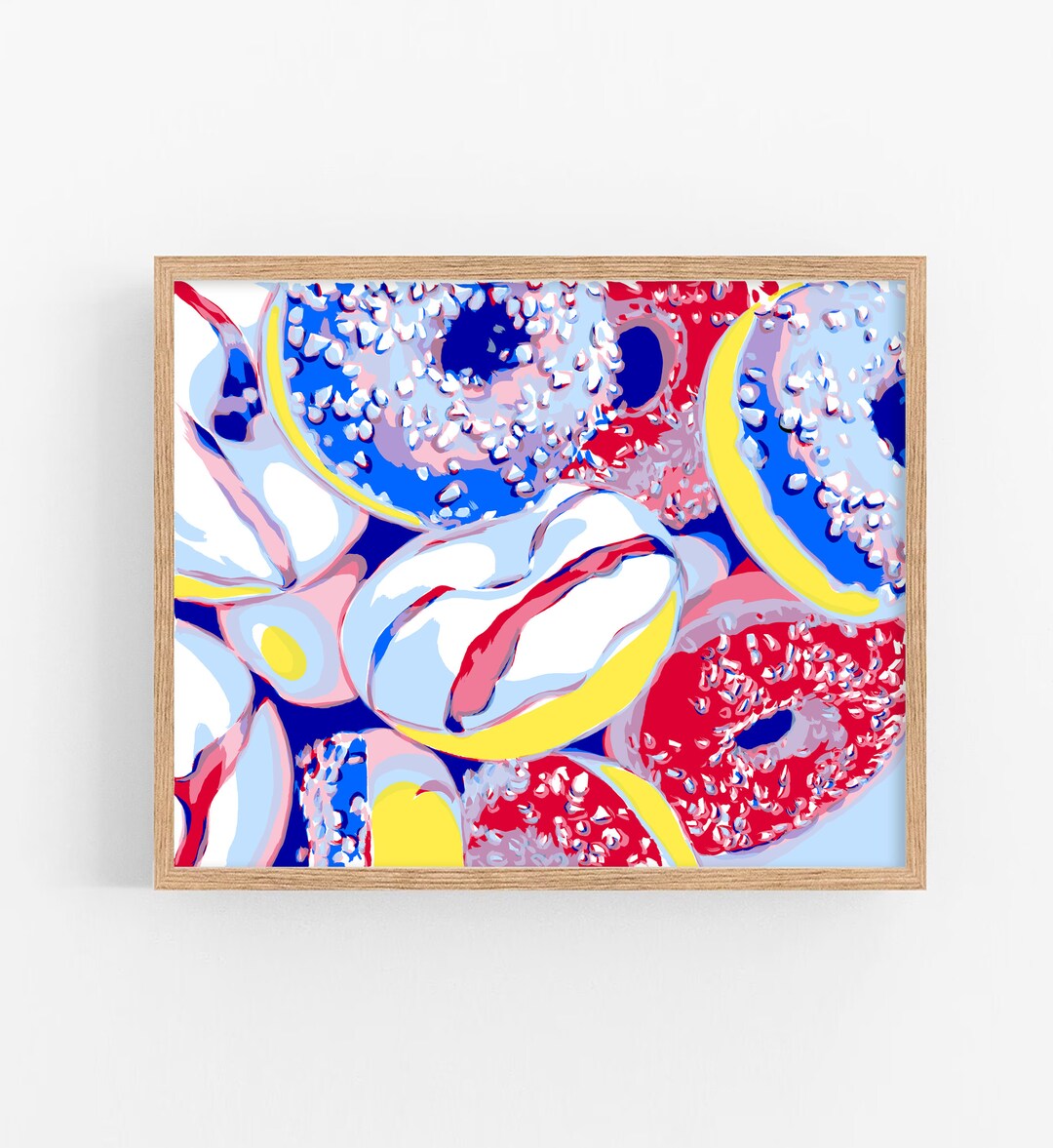 Donut Art Print Kitchen Poster Food Wall Art Colorful Artwork Tasty ...