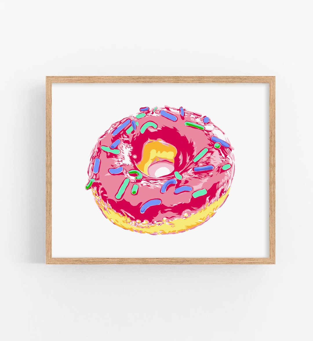 Donut Art Print Kitchen Poster Food Wall Art Colorful Artwork Tasty ...