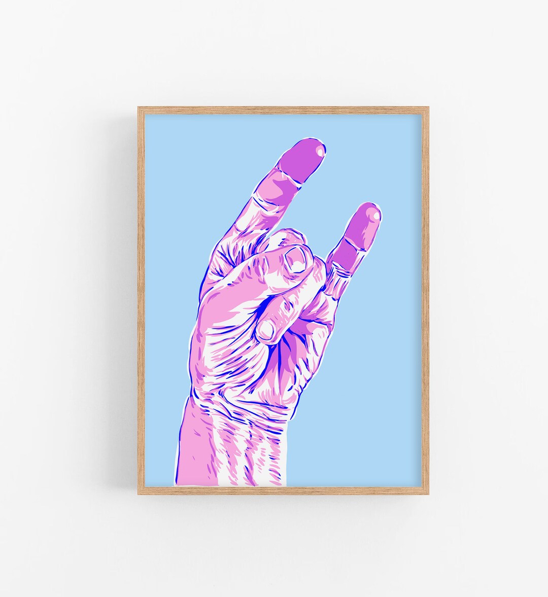 Hand Gesture Art Print Pop Art Wall Art Human Poster Fingers Artwork ...