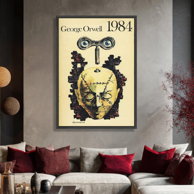 George Orwell 1984 Book Cover Art, Dystopian Novel, Surrealist Home ...