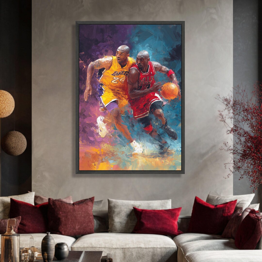 Dynamic Basketball Action Scene Canvas, Sport Wall Art, NBA Player ...